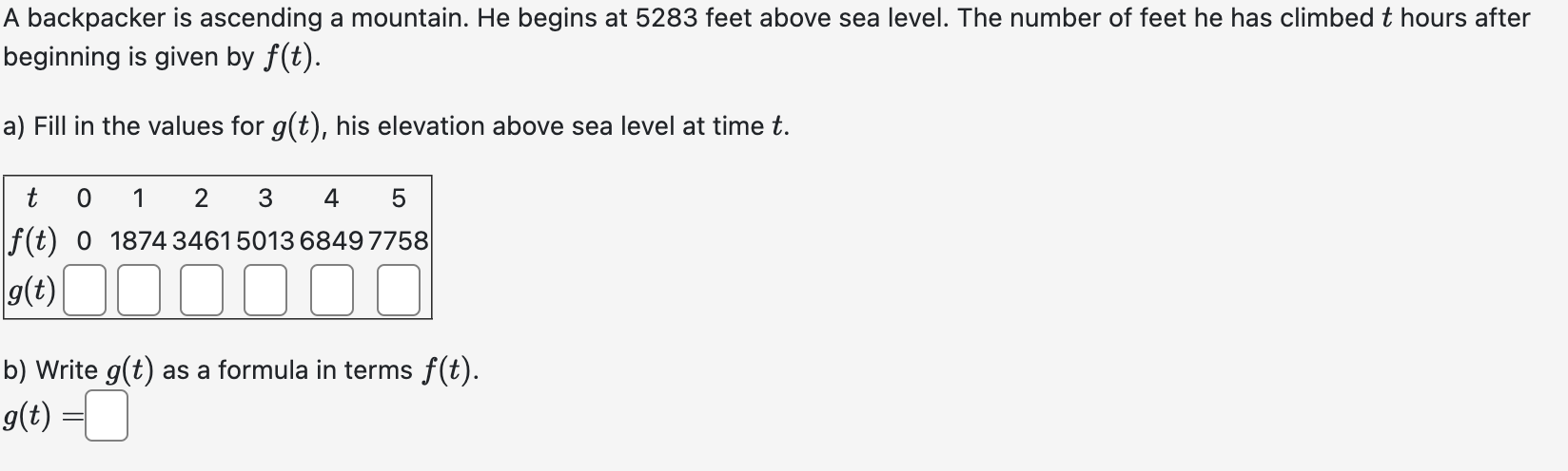 Solved A backpacker is ascending a mountain. He begins at | Chegg.com