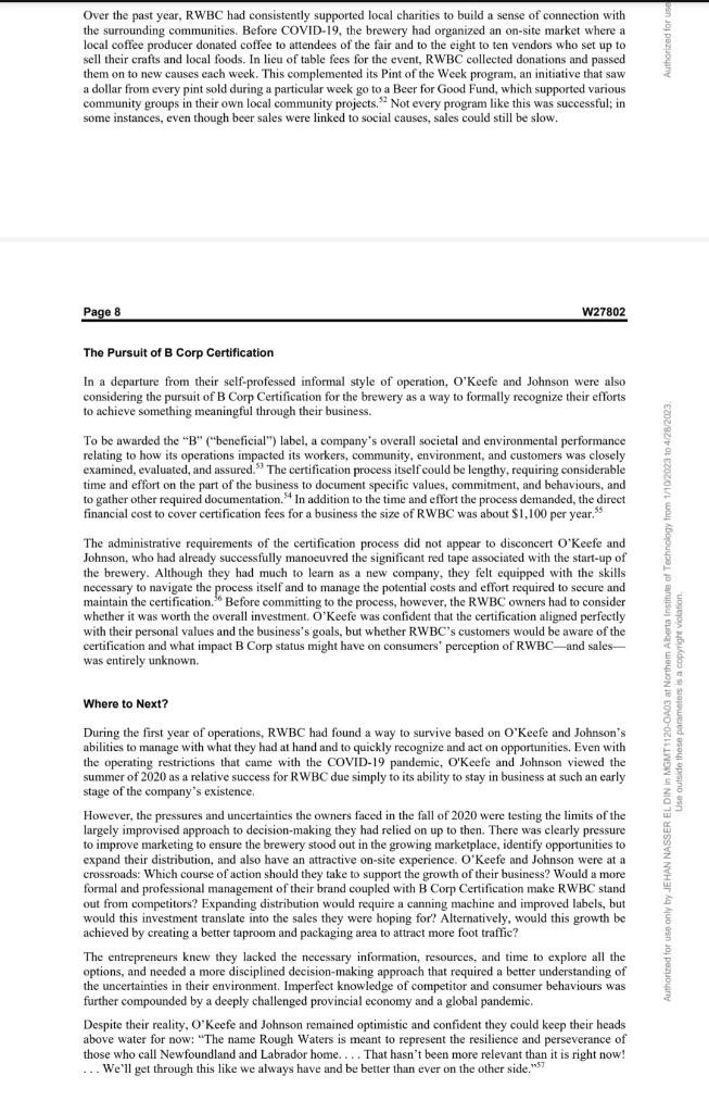 Solved 1, C.R.E.S.T analysis? Please refer to the table | Chegg.com