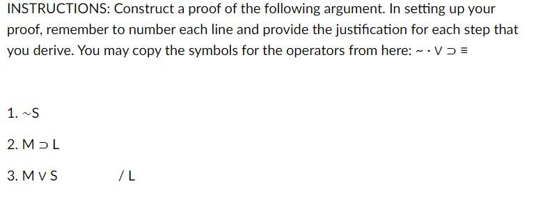 Solved INSTRUCTIONS: Construct a proof of the following | Chegg.com