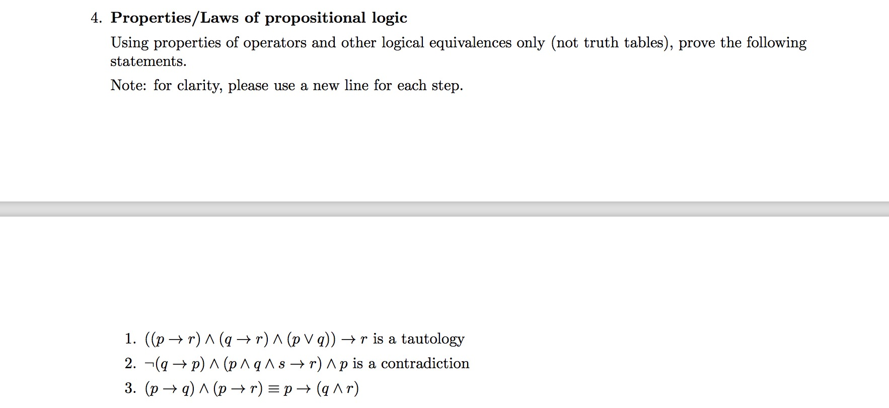Solved 4. Properties/Laws of propositional logic Using | Chegg.com