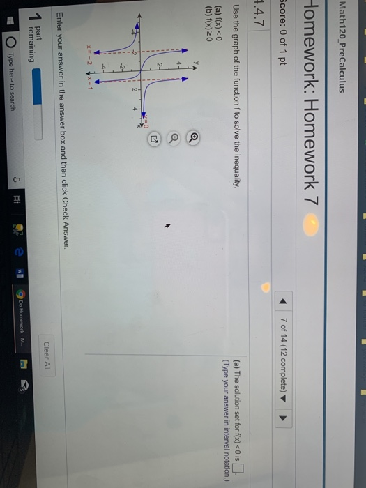Solved Math 120 PreCalculus Homework: Homework 7 core: 0 of | Chegg.com
