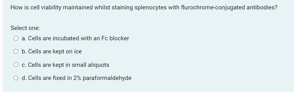 Solved What is the purpose of an Fc blocker in the flow | Chegg.com