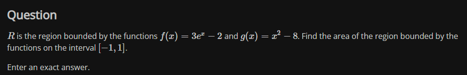 Solved R is the region bounded by the functions f(x)=3ex−2 | Chegg.com