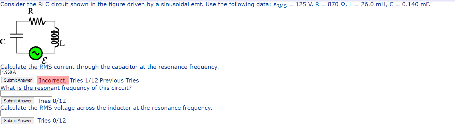 Solved Consider the RLC circuit shown in the figure driven | Chegg.com