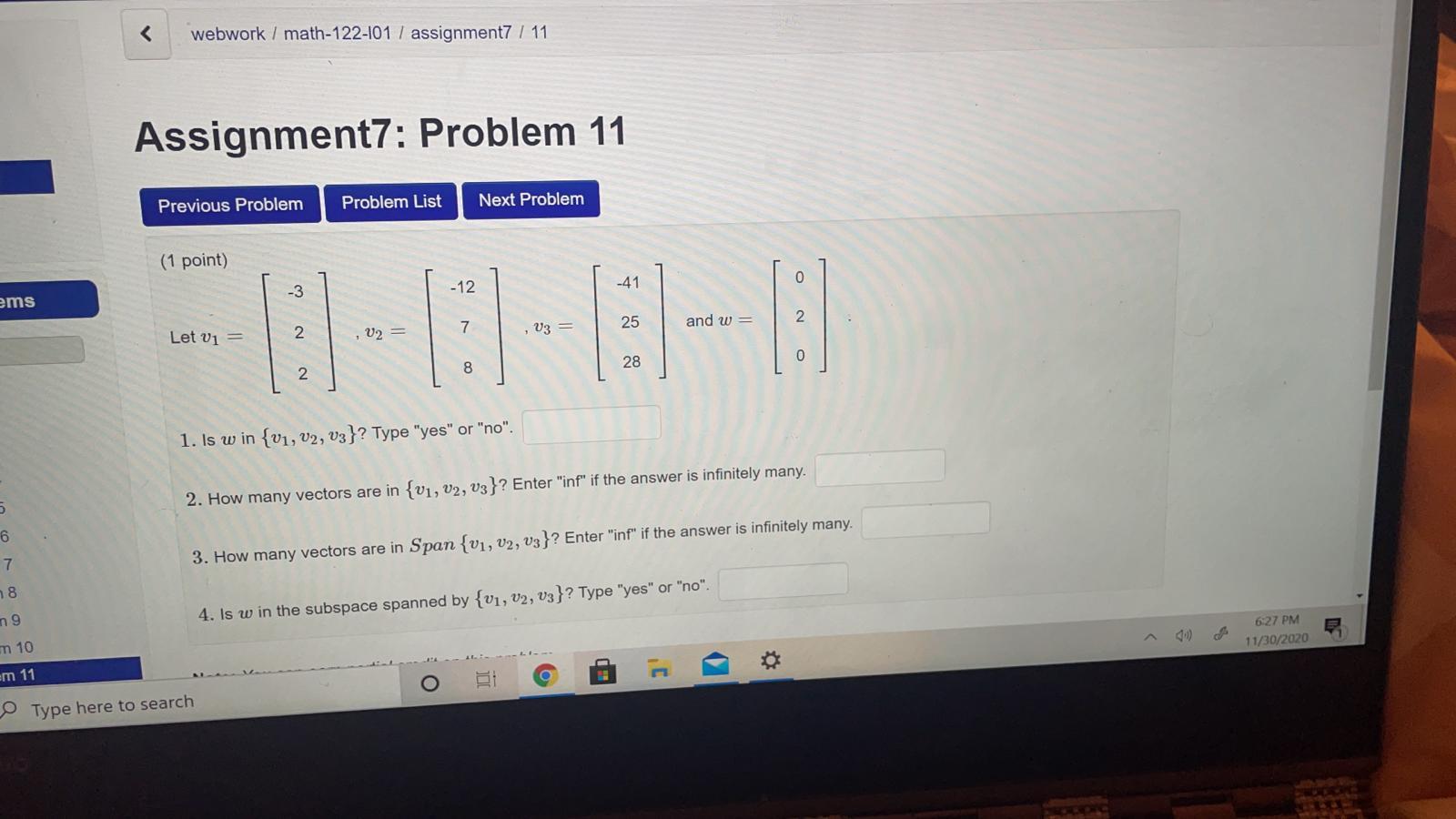 Solved webwork / math-122-101 / assignment7 I 11 | Chegg.com