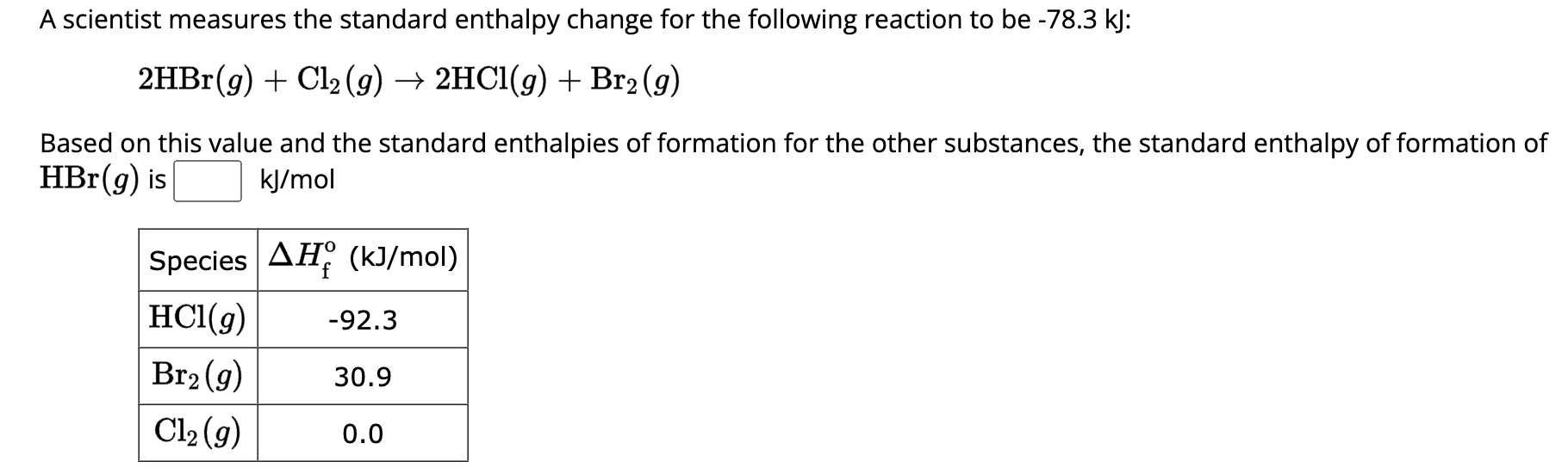 Solved A scientist measures the standard enthalpy change for | Chegg.com