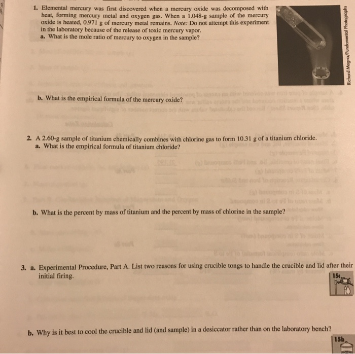 Solved 1. Elemental mercury was first discovered when a | Chegg.com