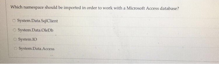 Solved Which Namespace Should Be Imported In Order To Work 