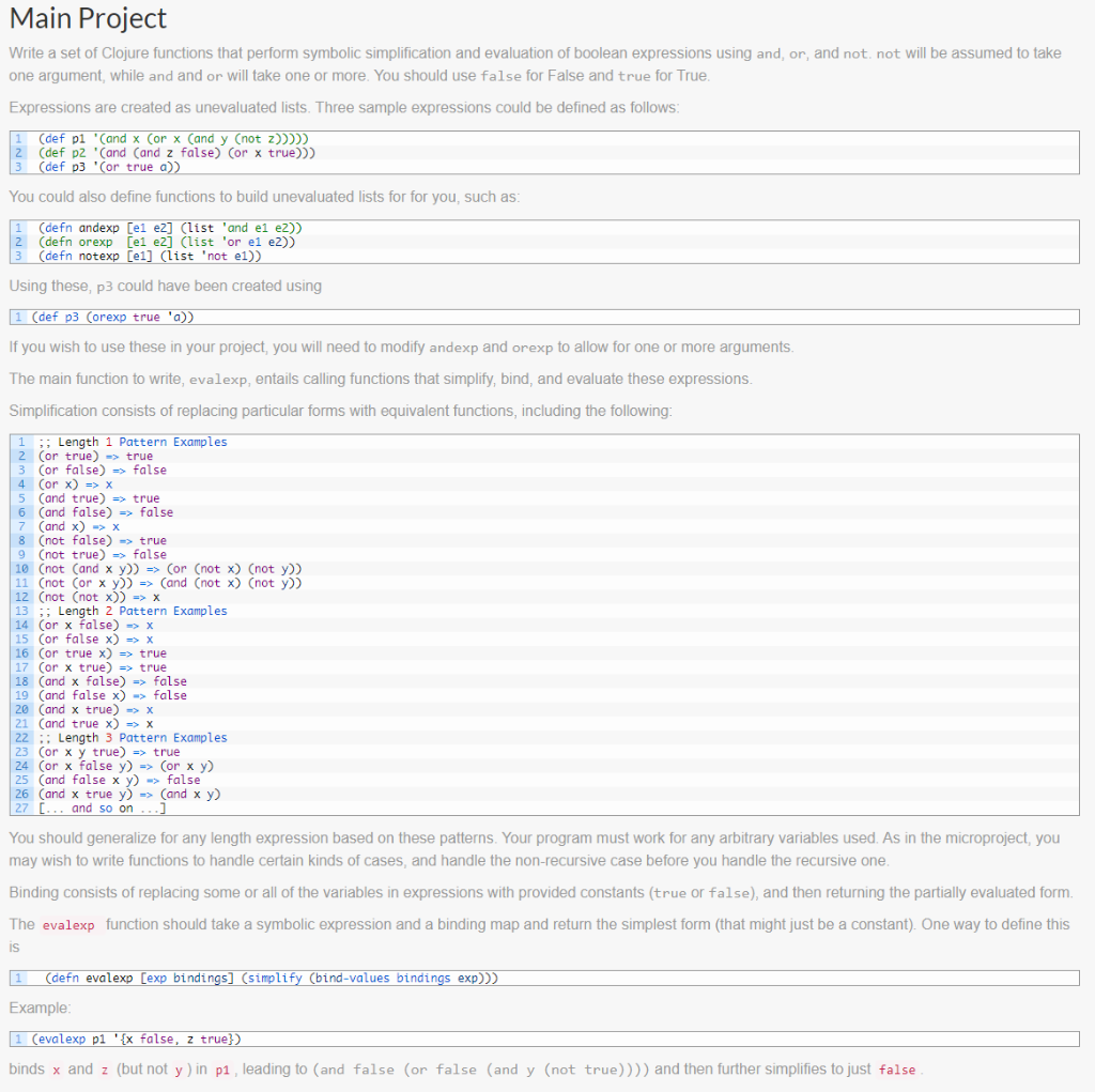Solved Programming language: Clojure Examine the below main | Chegg.com