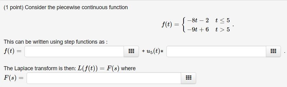 Solved Consider the piecewise continuous | Chegg.com