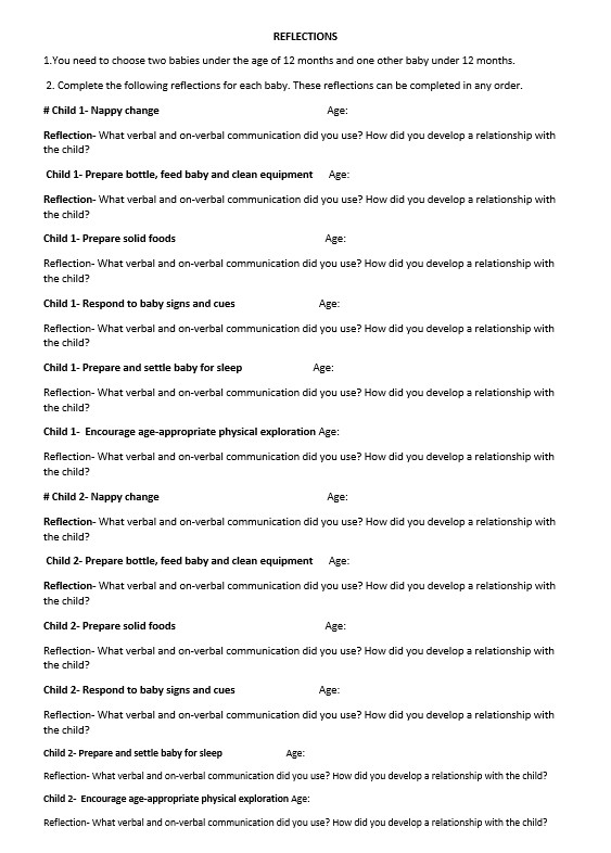 Solved REFLECTIONS 1.You need to choose two babies under the | Chegg.com