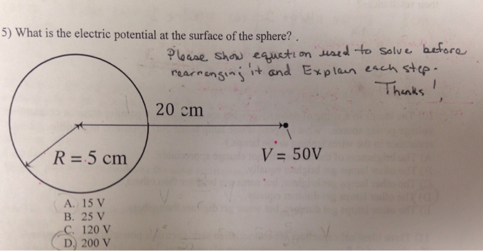Solved What is the electric potential at the surface of the | Chegg.com
