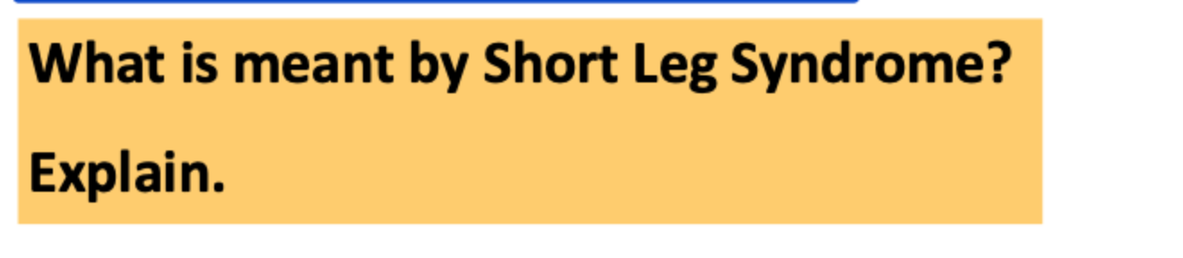 Solved What is meant by Short Leg Syndrome? Explain. | Chegg.com