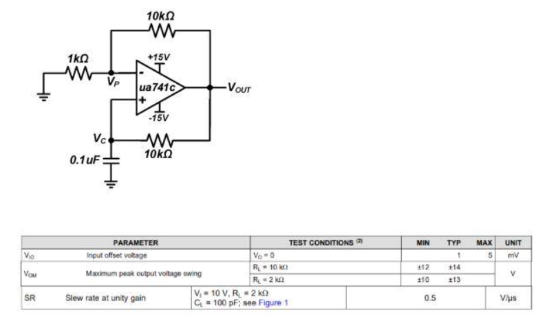 Solved 1. Datasheet for OP-AMP used in the circuit as | Chegg.com