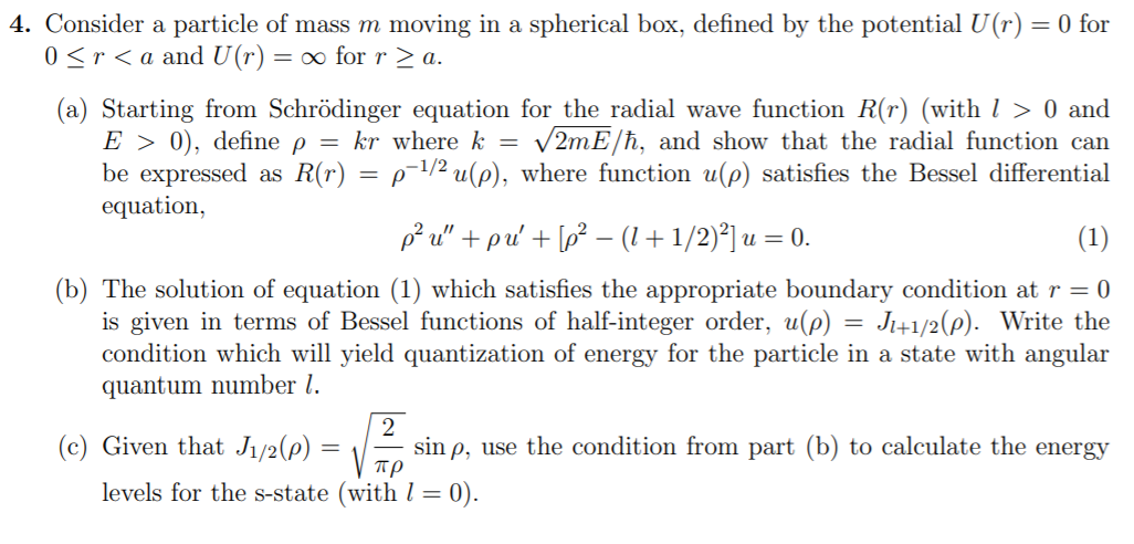 Solved 4. Consider a particle of mass m moving in a | Chegg.com