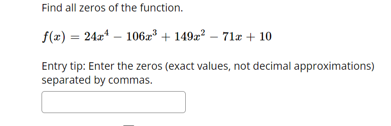 Solved Find all zeros of the function. | Chegg.com