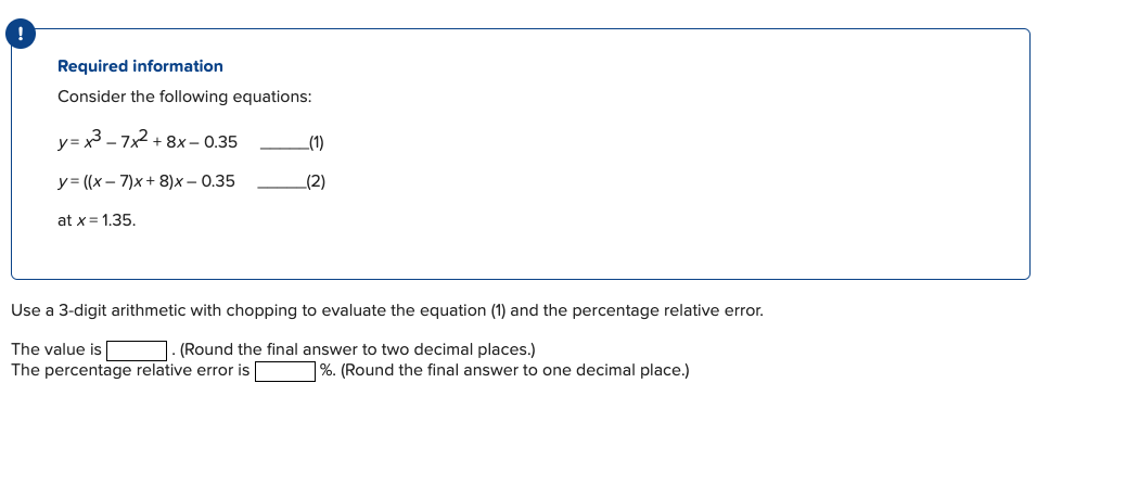 Solved Consider the following equations: y = x3 – 7x2 + | Chegg.com