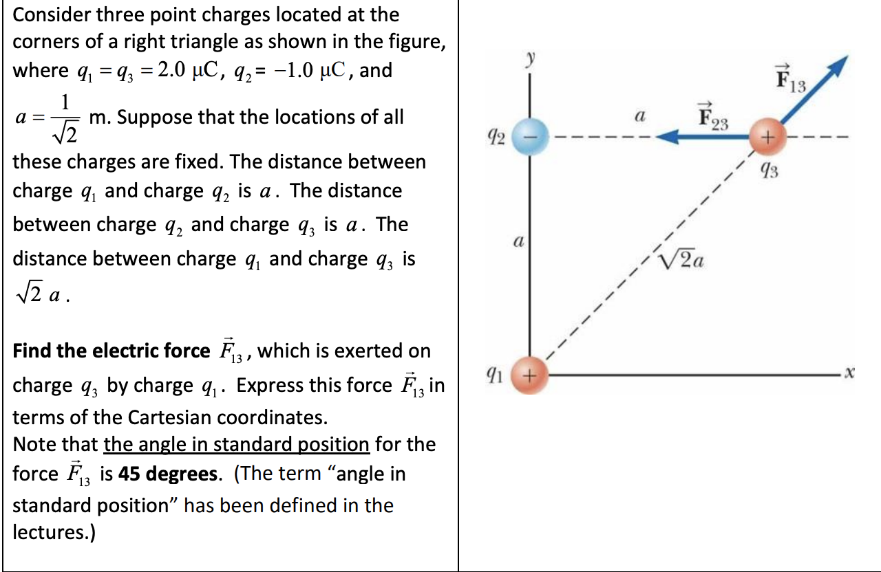 Solved Consider three point charges located at the corners | Chegg.com