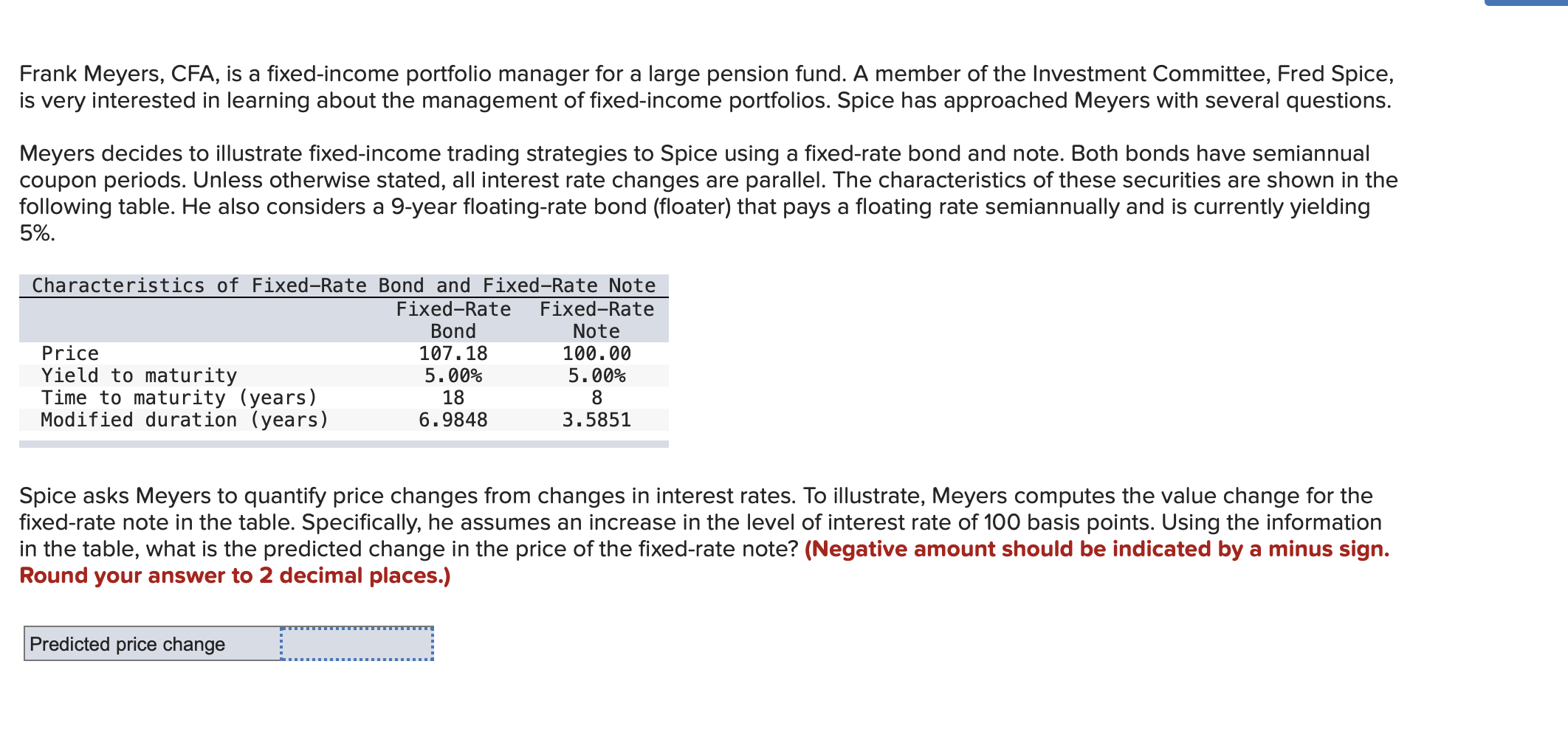 Solved Frank Meyers, CFA, is a fixed-income portfolio | Chegg.com