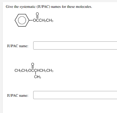 Solved Give the systematic (IUPAC) names for these | Chegg.com