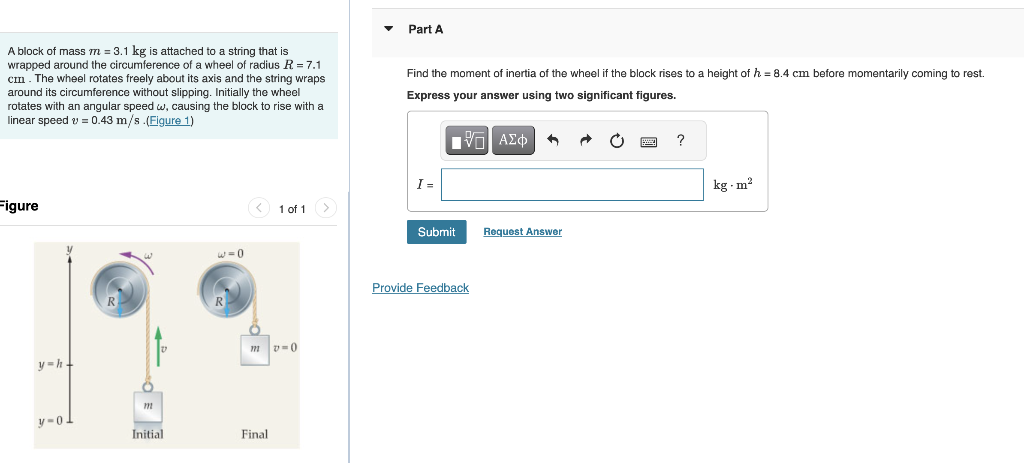 Solved A block of mass m=3.1 kg is attached to a string that | Chegg.com