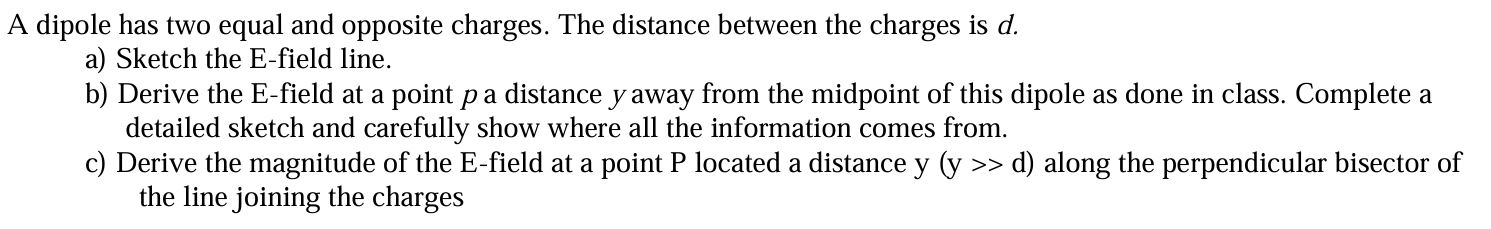 Solved A dipole has two equal and opposite charges. The | Chegg.com