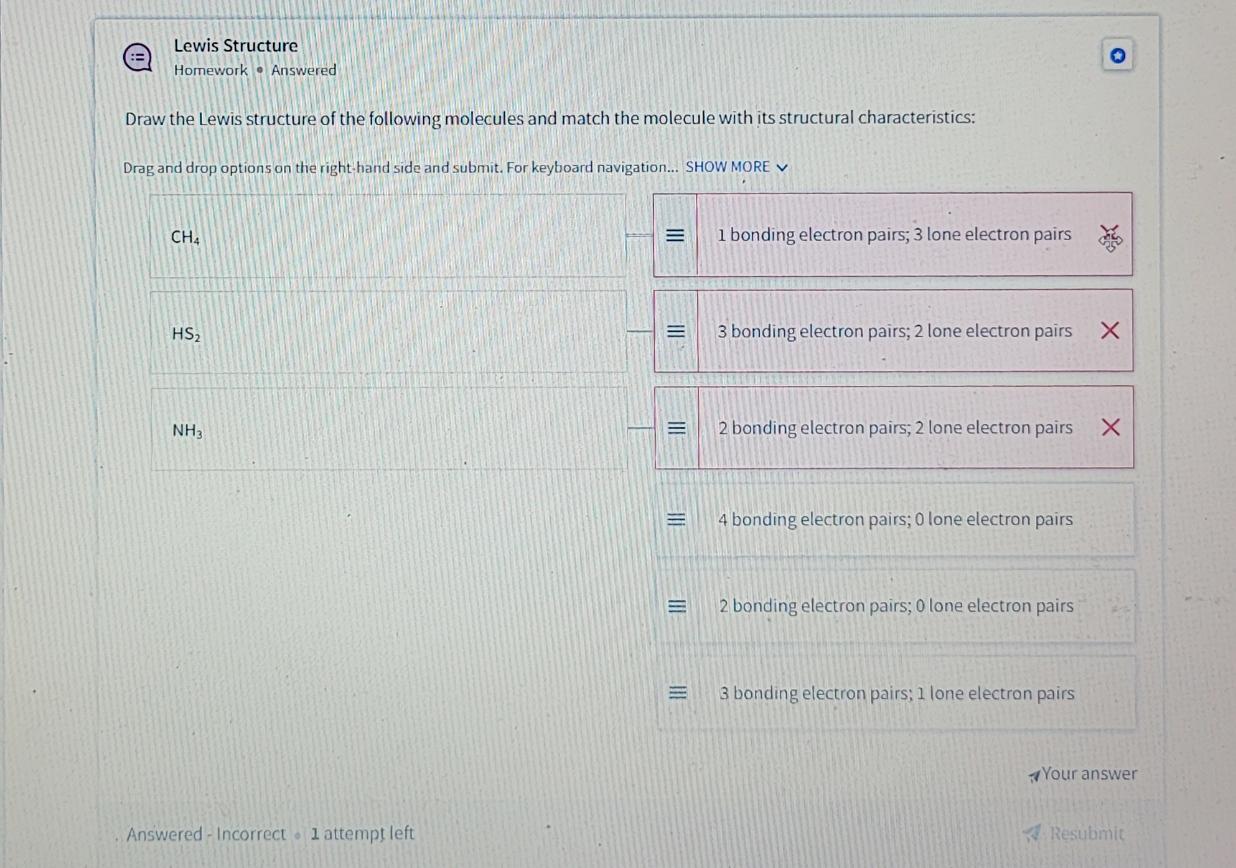 Solved Lewis Structure Homework . Answered o Draw the Lewis | Chegg.com