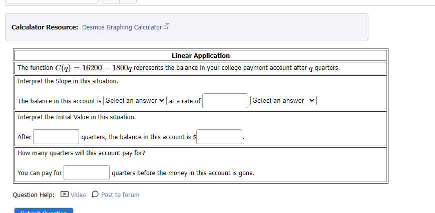 Solved Calculator Resource: Desmos Graphing Calculator −1 | Chegg.com