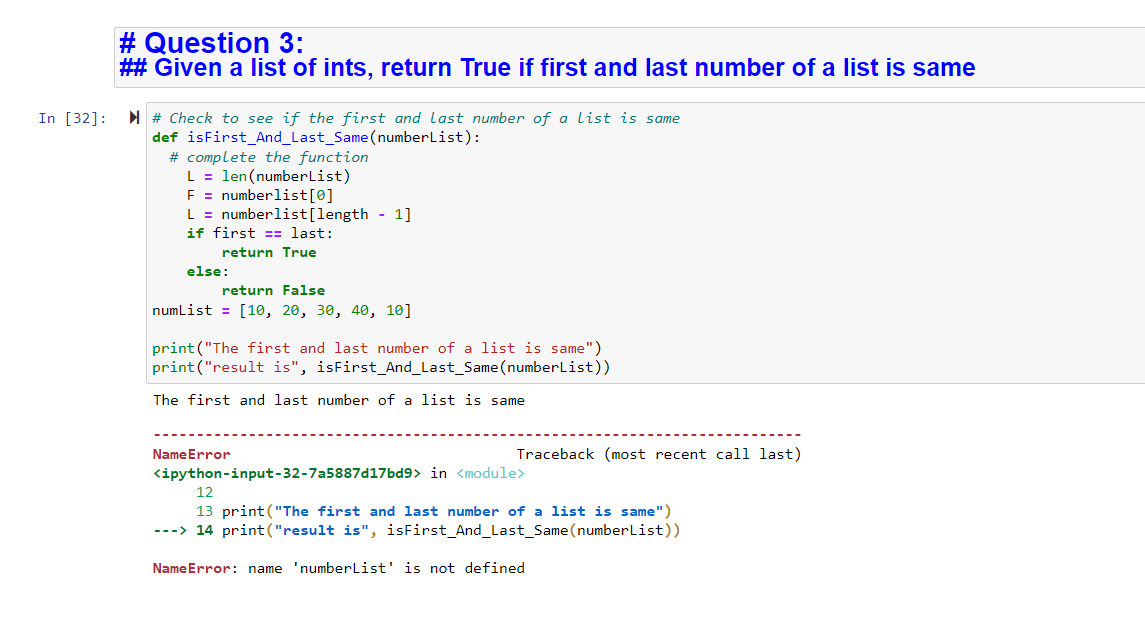 Solved ion 3 Given A List Of Ints Return True If Chegg