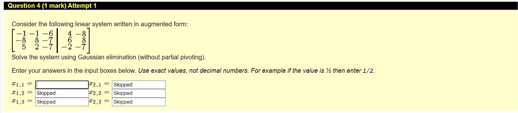 Solved Consider the following linear system written in | Chegg.com