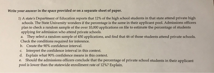 Solved Write your answer in the space provided or on a | Chegg.com