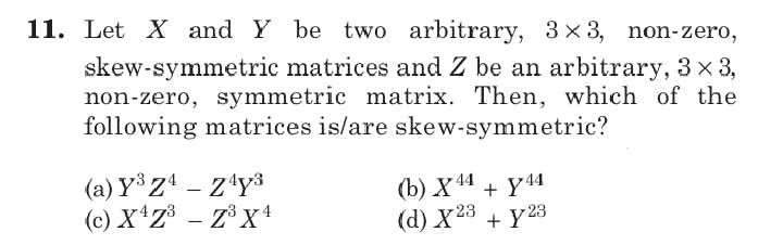 Solved 11. Let X and Y be two arbitrary, 3X3, non-zero, | Chegg.com