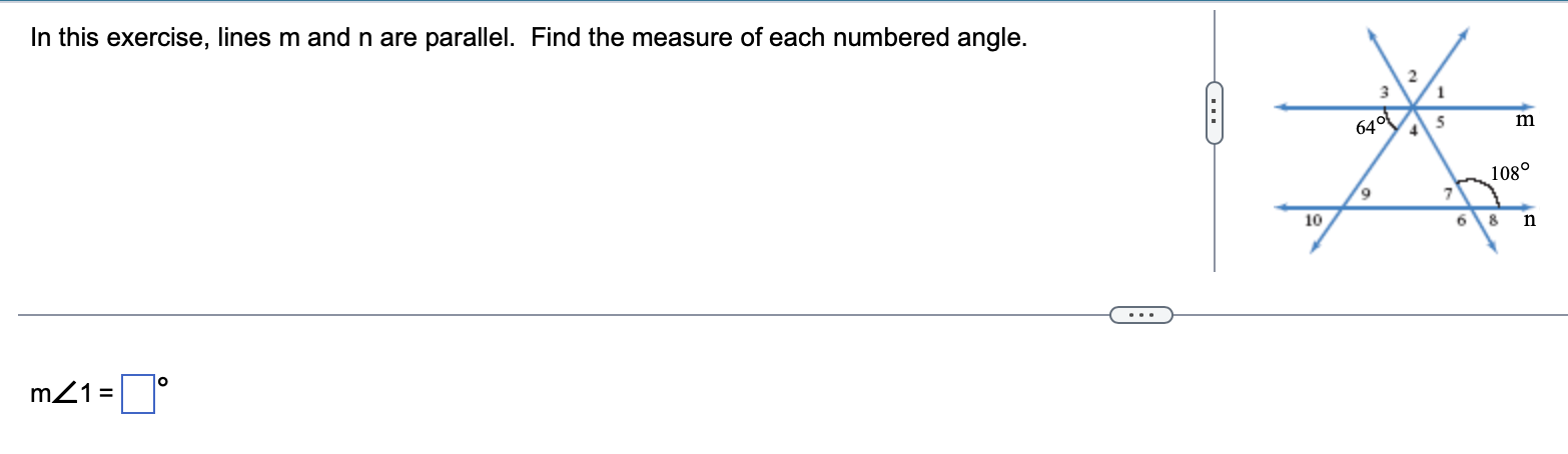 Solved In this exercise, lines m and n are parallel. Find | Chegg.com