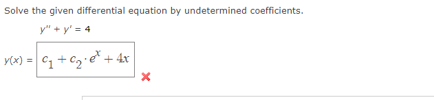Solved Solve the given differential equation by undetermined | Chegg.com