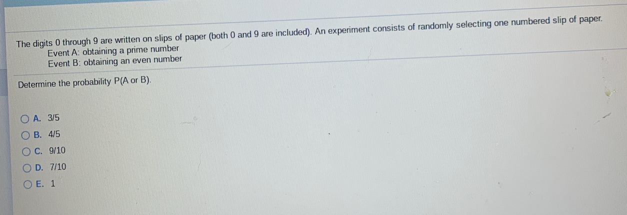 Solved The digits 0 through 9 are written on slips of paper | Chegg.com