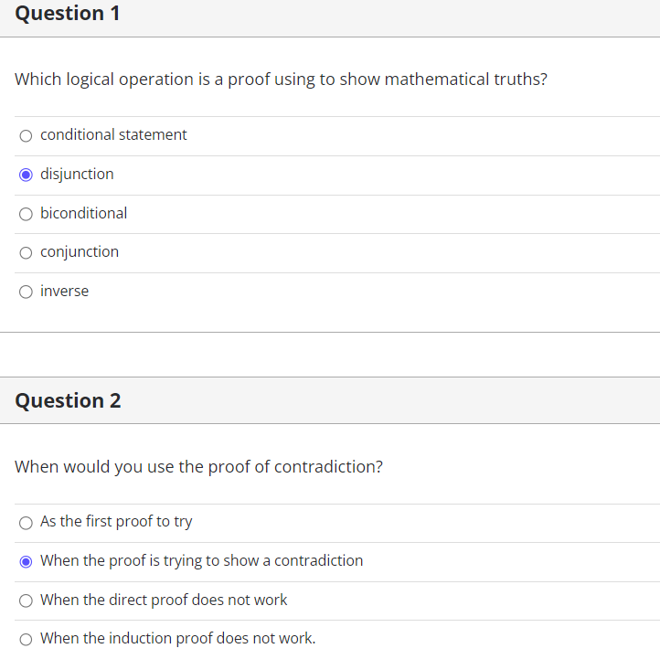 Solved Which logical operation is a proof using to show | Chegg.com