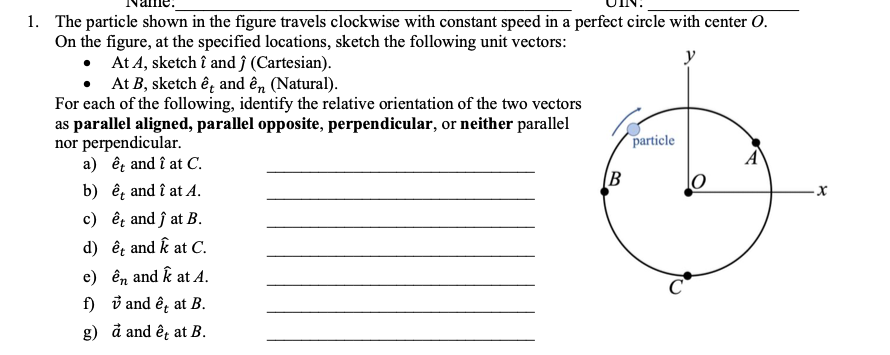 Solved 1. The particle shown in the figure travels clockwise | Chegg.com