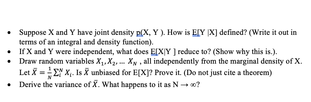 Solved . . Suppose X and Y have joint density p(X, Y). How | Chegg.com