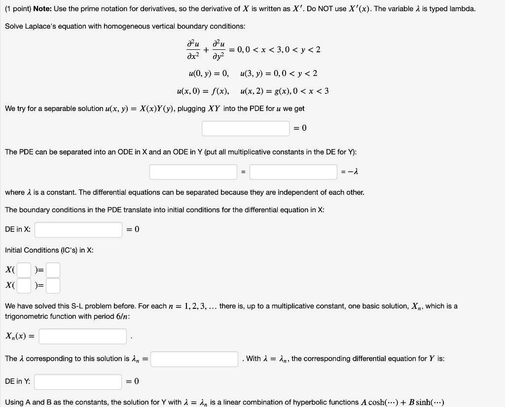 Solved (1 point) Note: Use the prime notation for | Chegg.com