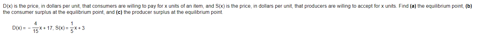 Solved \\( \\mathrm{D}(\\mathrm{x}) \\) is the price, in | Chegg.com