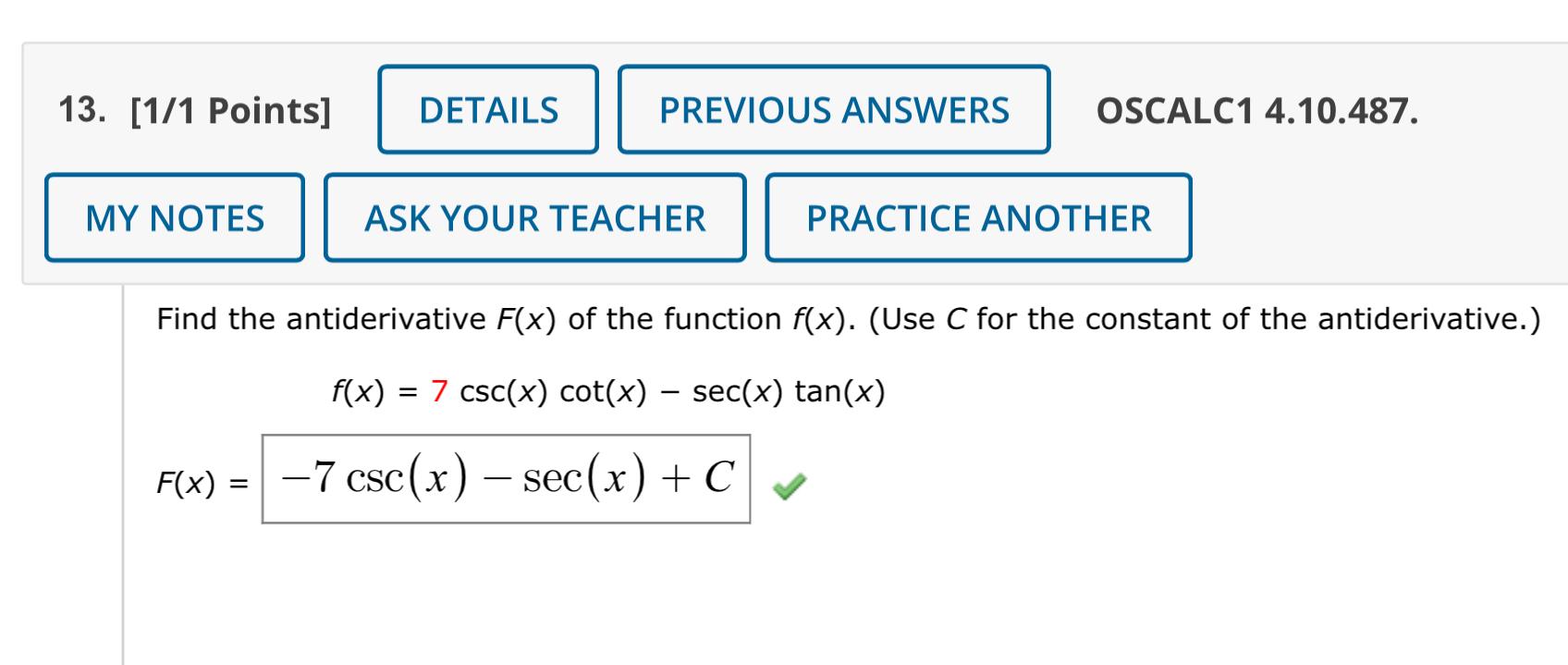 Solved Find the antiderivative F(x) of the function f(x). | Chegg.com