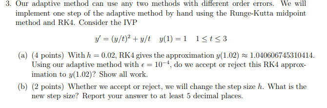 3. Our adaptive method can use any two methods with | Chegg.com