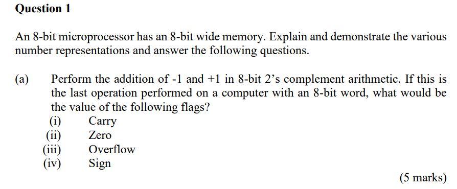 Solved An 8-bit microprocessor has an 8-bit wide memory. | Chegg.com