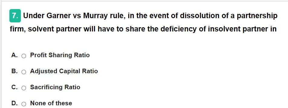 Solved Under Garner vs Murray rule, in the event of | Chegg.com