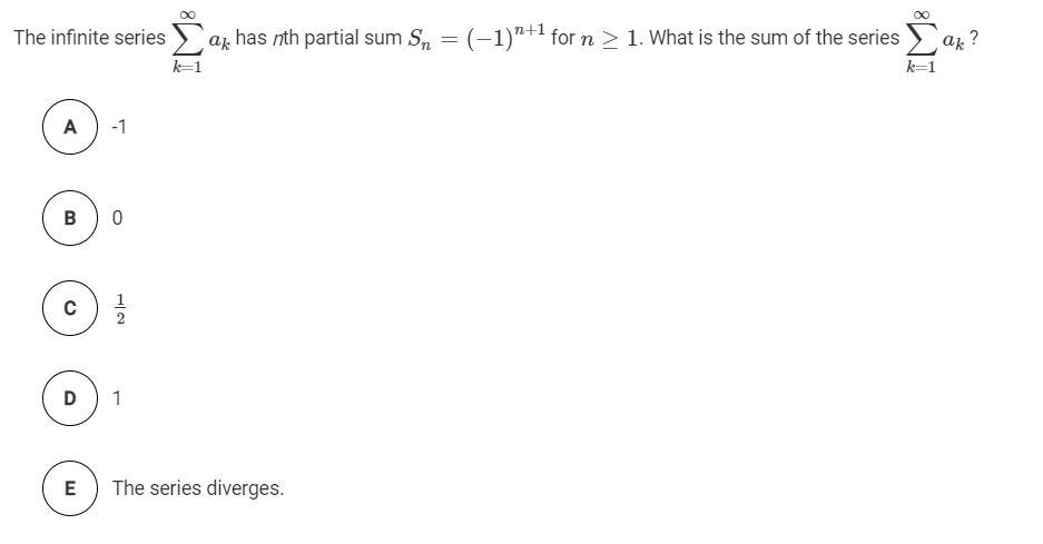 Solved The Infinite Series Ax Has Nth Partial Sum Sn 
