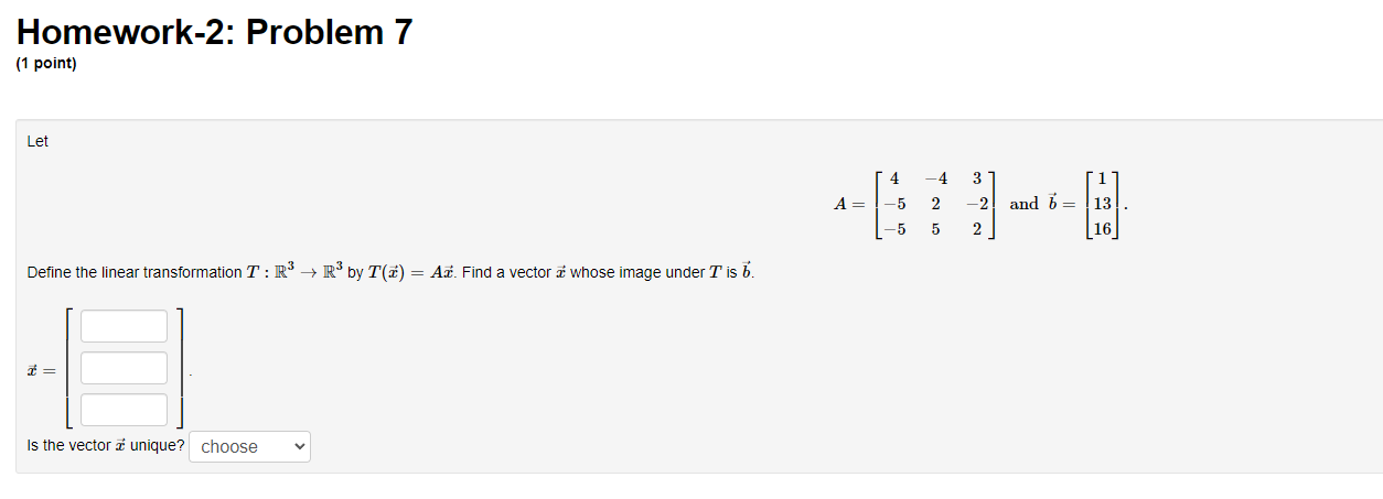 Solved Homework-2: Problem 7 (1 point) Let | Chegg.com