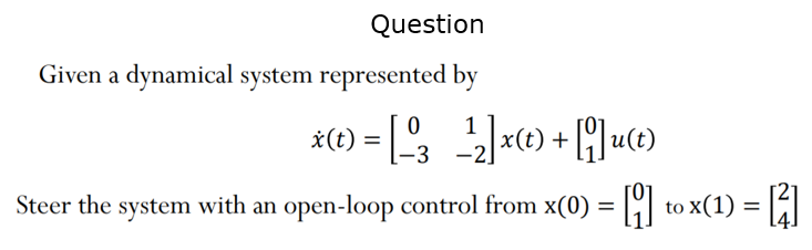 Solved Question = Given a dynamical system represented by 0 | Chegg.com