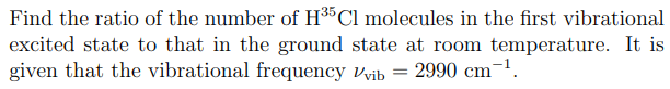 Solved Find the ratio of the number of H35Cl ﻿molecules in | Chegg.com