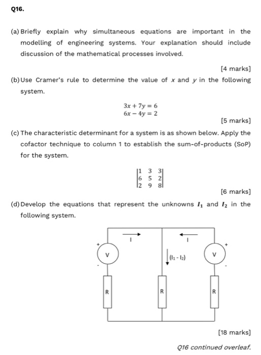Solved 16. (a) Briefly explain why simultaneous equations | Chegg.com
