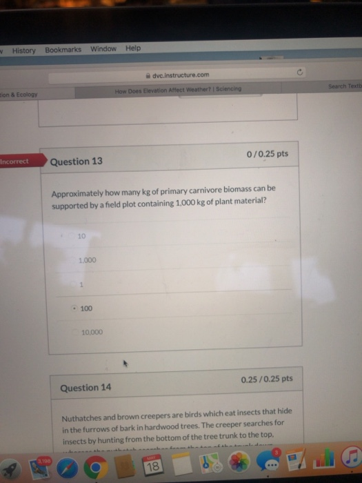 Solved History Bookmarks Window Help dvc.instructure.com ion | Chegg.com